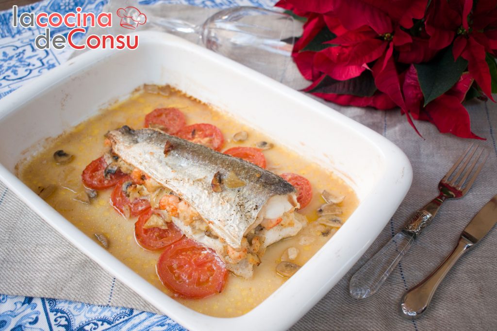 Merluza rellena de gambas y champiñones - La cocina de Consu